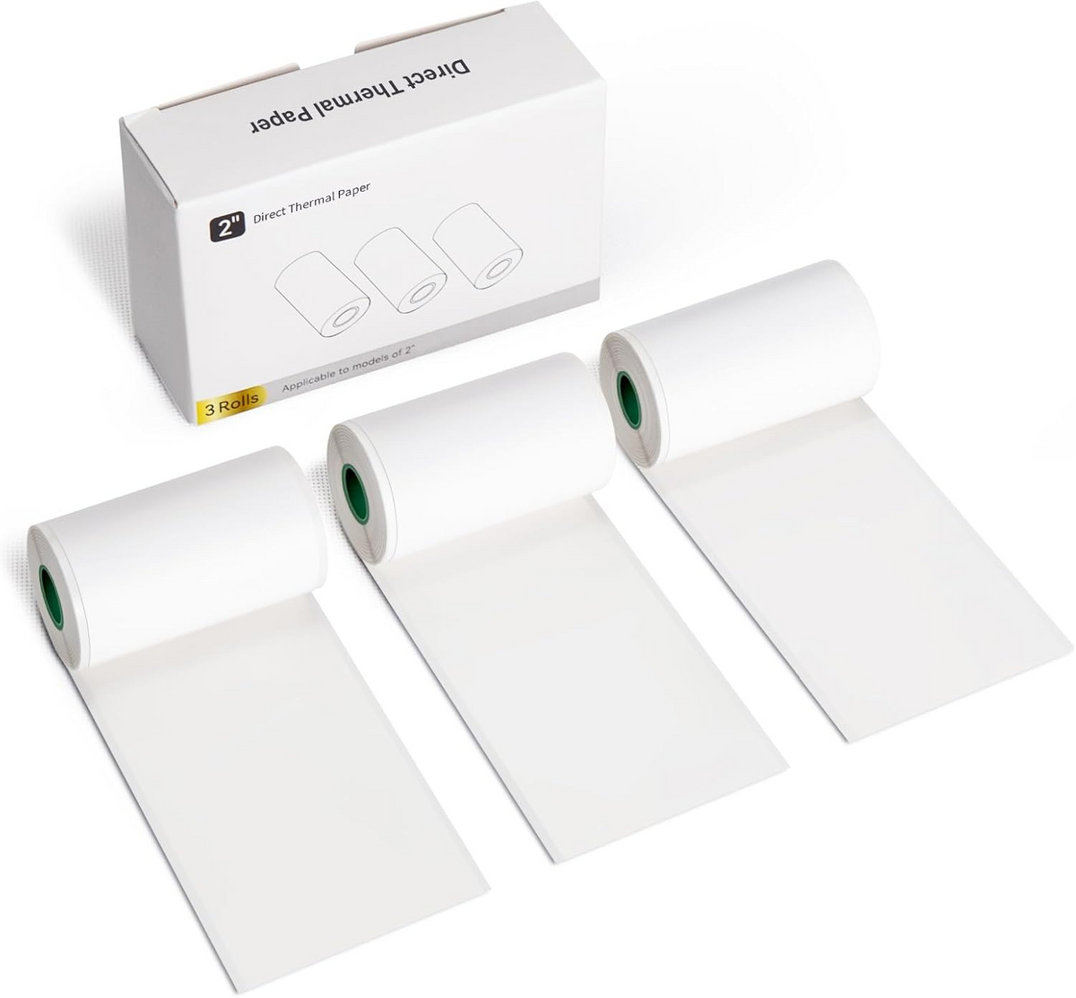 JADENS 2inch Thermal Printing Roll Paper White 3 Rolls For JD-21