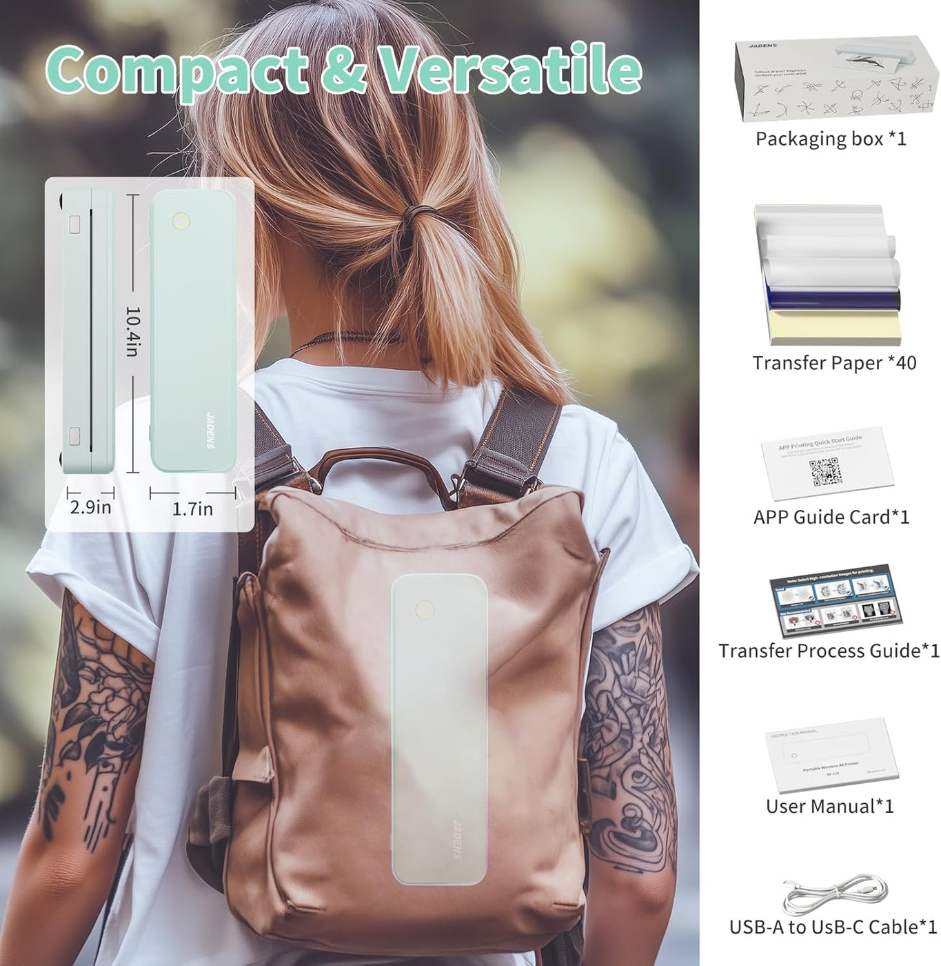 JADENS JD-116 Bluetooth Thermal Tattoo Stencil Printer