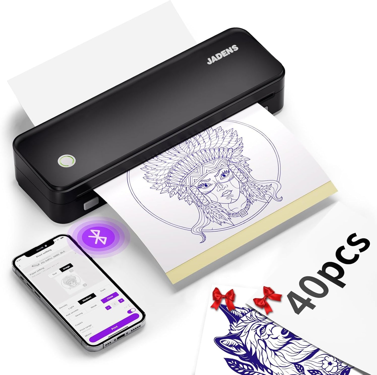 JADENS JD-116 Bluetooth Thermal Tattoo Stencil Printer