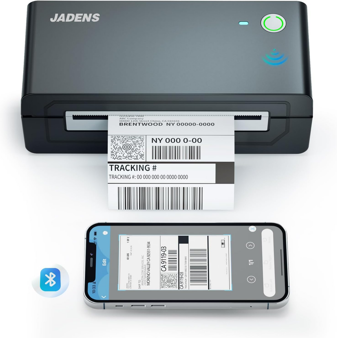 JADENS 668BT Bluetooth Wireless Thermal Shipping Label Printer