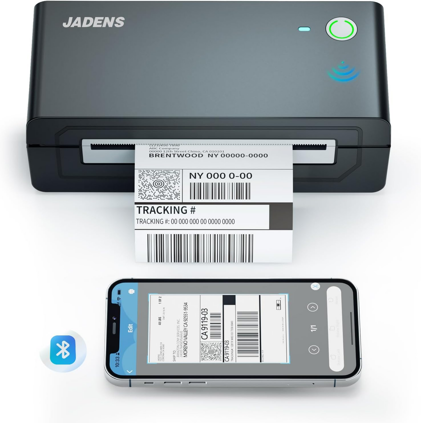 JADENS 668BT Bluetooth Wireless Thermal Shipping Label Printer