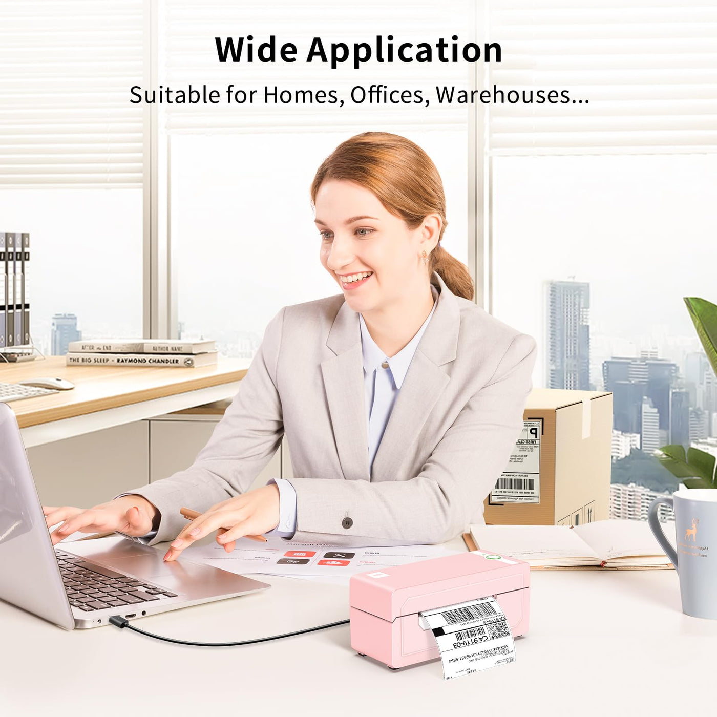 Thermal Shipping Label Printer 268BT - Bluetooth Shipping Printer — JADENS