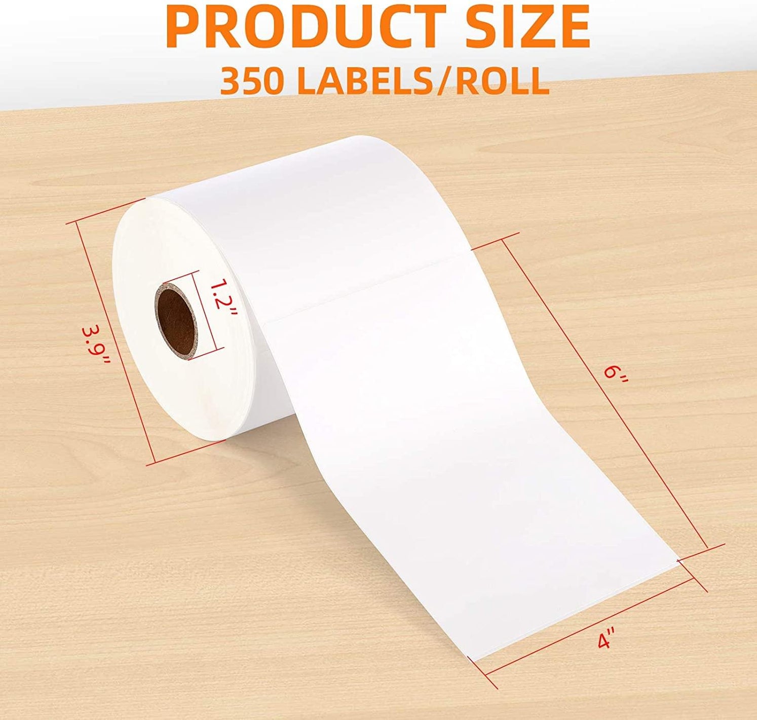 JADENS 4x6" Thermal Shipping Labels - Roll (350 Labels)